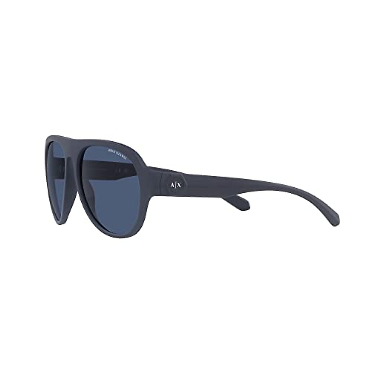 A|X ARMANI EXCHANGE Men's AX4126SU Universal Fit Aviator Sunglasses, Matte Blue/Dark Blue, 58 mm