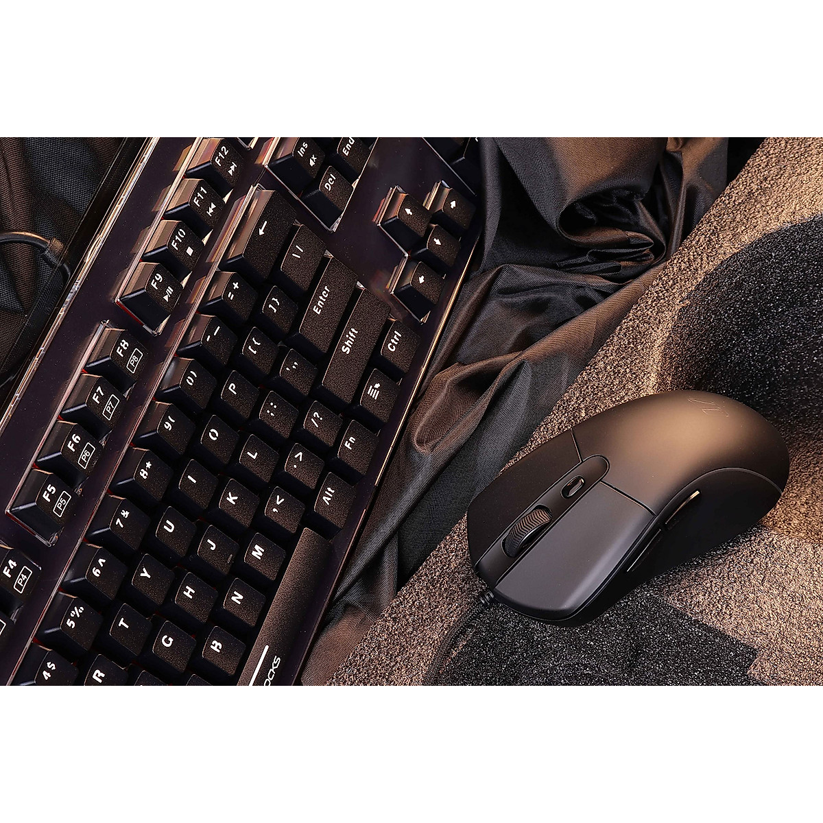 i-rocks Combo｜Red switches K76M Custom Silent Mechanical Gaming Keyboard (Black) Bundle with M40E RGB Wired Gaming Mouse (Black)