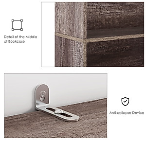 FOTOSOK 6-Tier Open Bookcase and Bookshelf, Freestanding Display Storage Shelves Tall Bookcase for Bedroom, Living Room and Office, Oak