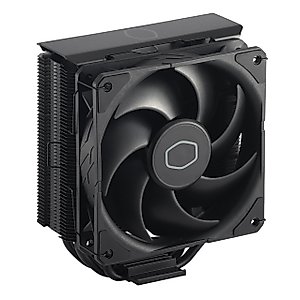 Cooler Master Hyper 212 Black Edition CPU Cooling System - Quiet, Sleek and Precise, 4 Continuous Direct Contact Heat Pipes with Fins, Silencio FP120 Fan