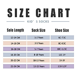 Toddler Girls Cotton Socks Kids Colorful Quarter Socks Cartoon Seamless Dress Socks for Girls 6 Pack 4-6 Years