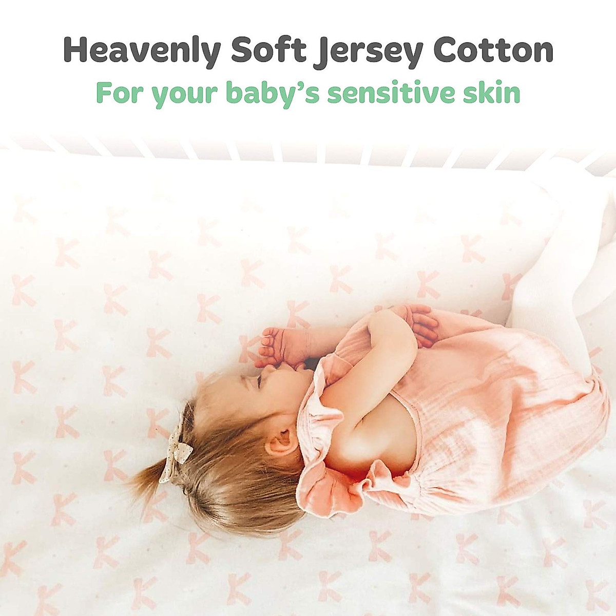 Cradle Sheets Fitted 18 x 36 – Compatible with Arms Reach Co Sleeper Clear Vue, Cambria, Mini Ezee Bassinets – Fits Without Bunching Mattress – Snuggly Soft Jersey Cotton – Pink – 2 Pack