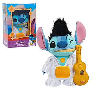 Just Play STITCH Disney Elvis Stitch Collector Plush Stuffed Animal, Alien, Officially Licensed Kids Toys for Ages 3 Up, Amazon Exclusive