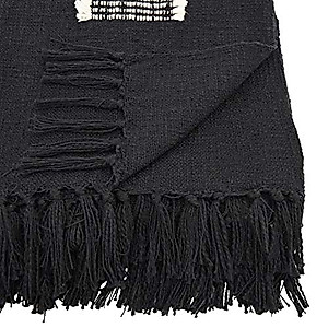 SARO LIFESTYLE Fringe Line Throw Blanket