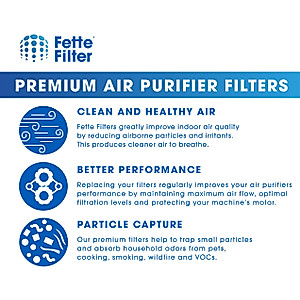 Fette Filter - Premium H13 True Hepa Filter Replacement Compatible with Medify MA-50 Air Purifer with 3 in 1 Filtration System Pre-filter, True HEPA H13, and Activated Carbon. (QTY2)