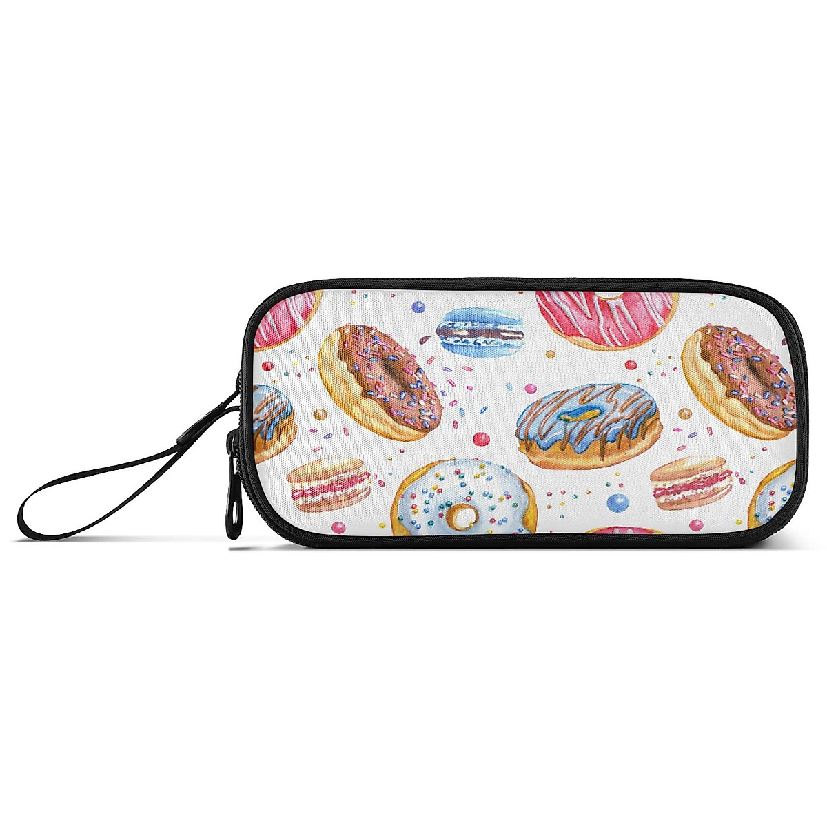 Large Pencil Case,Donuts Big Capacity Pencil Pouch 3 Compartments,Zipper Pencil Box, Back to School Supplies for Teen Girls Boy Student College Adults,Travel Essentials White