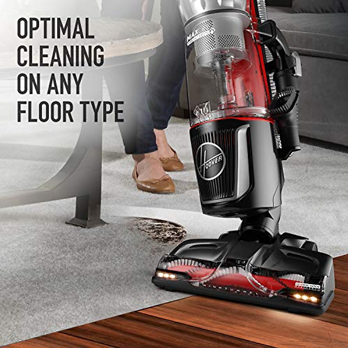Hoover MAXLife Pro Pet Swivel Bagless Upright Vacuum Cleaner, HEPA Media Filtration, For Carpet and Hard Floor, UH74220PC, Black