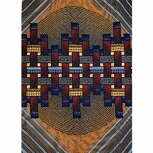 Mono Block Design African Wrapper Wax Print Fabrics-Burnt-Orange, Red, White,Dark-Blue,Black - Sell by 6 Yards-100% Cotton- for Dresses