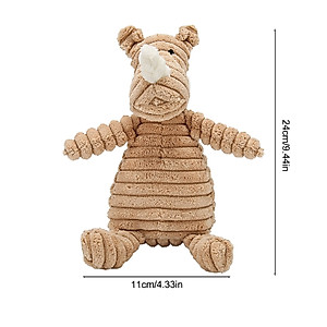 Squeaky Dog Toys, Fun Cute Rhinoceros Interactive Stuffed Plush Dog Toys, Durable Safe Molars Training Toy Bite Resistance Teeth Grinding Dog Chew Toys for Dogs Puppies Small Medium and Large Dogs