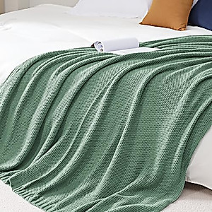 Touchat Throw Blanket for Couch, Chunky Cable Knit Blanket Textured Throw Blanket, Thick Acrylic Blanket Super Cozy Warm Decorative Farmhouse Knitted Blankets for Bed Sofa Living Room(Sage, 50''x60'')