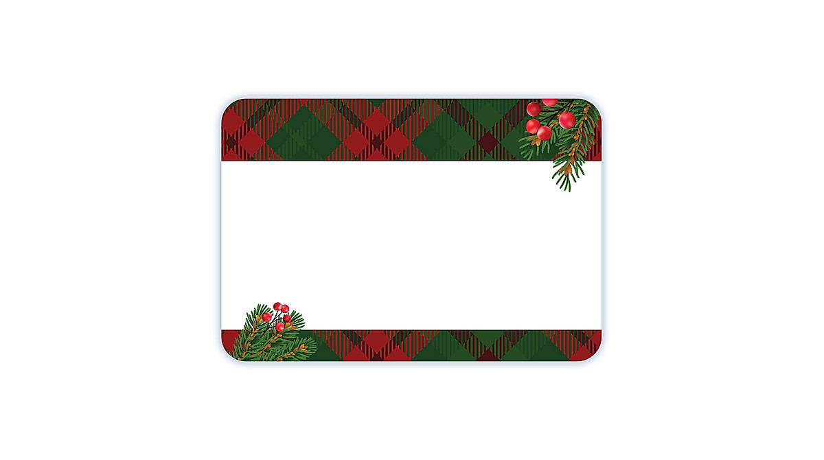 Festive Avery Plaid Name Tags for Holiday Events