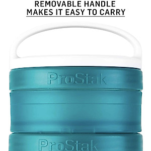 BlenderBottle ProStak Twist n’ Lock Storage Jars Expansion 3-Pak with Removable Handle, 100cc+150cc+250cc, Black