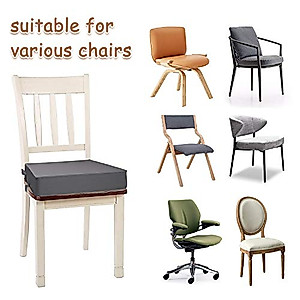 Toddler Booster Seat for Dining Table, PU Washable Double Safe Straps Non-Slip Bottom Booster Seat Dining Toddler, Portable Travel Increasing Cushion (Grey)