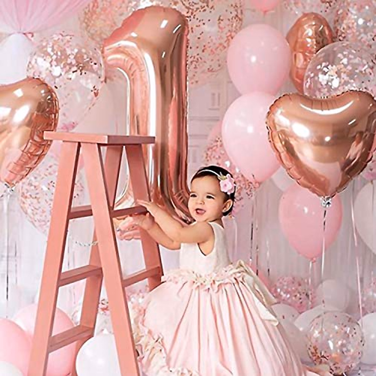 Number Balloon 60 Rose Gold 40 Inch Foil Balloon Big Giant Jumbo Birthday Party Decorations Foil Mylar Helium Numbers Balloons for Men Women 60th Anniversary Event