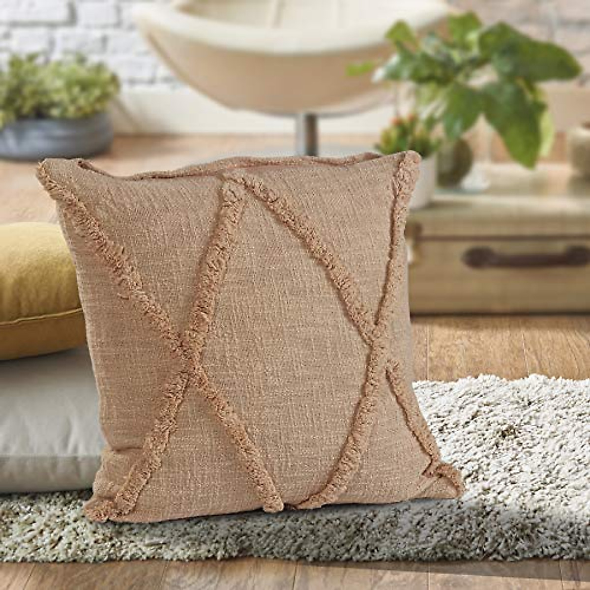 LR Home Raquel Pillow, 18" x 18", Peach