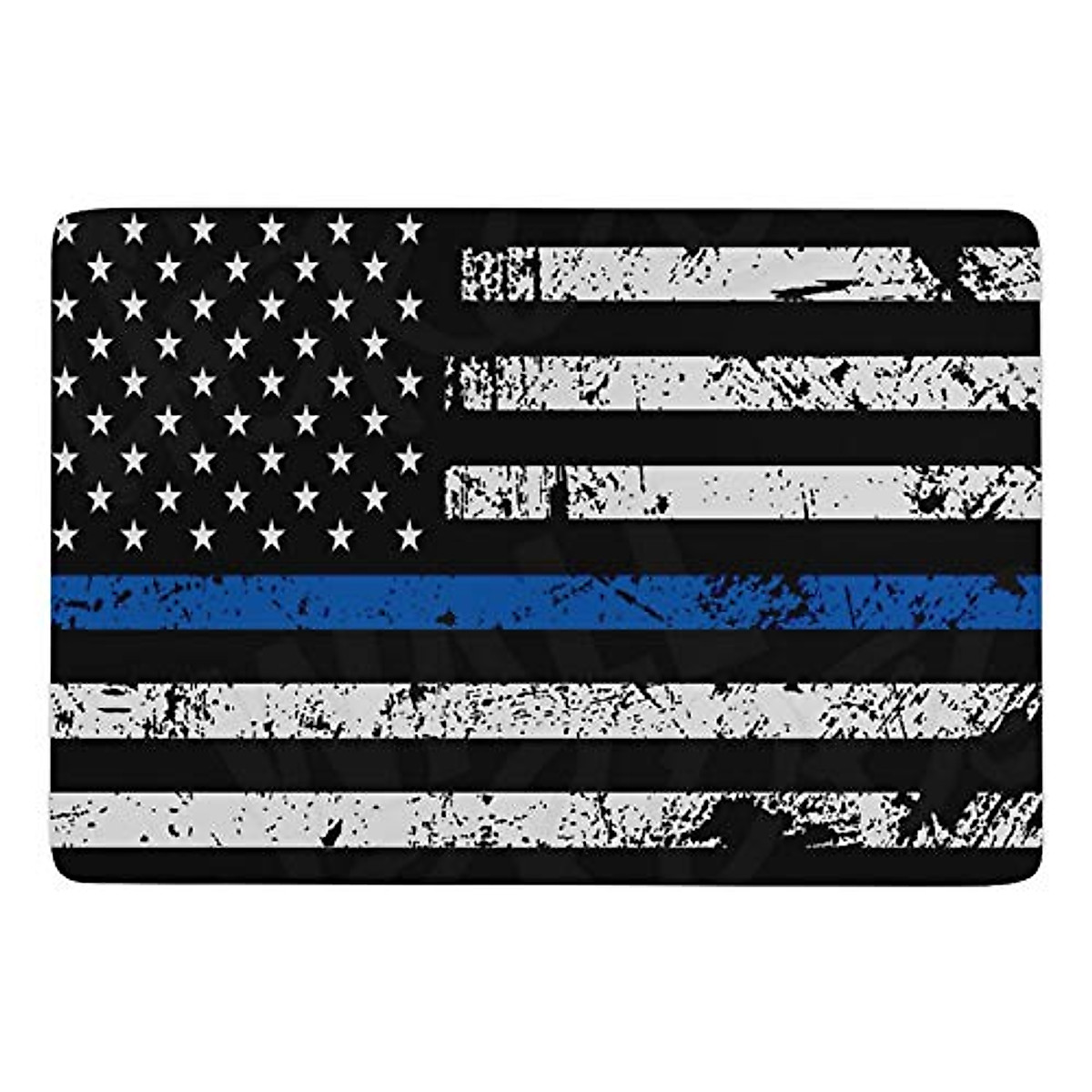 NiYoung Bedroom Living Room Kitchen Extra Large Area Rug Home Art - Thin Blue Line Flag Police Floor Mat Doormats Quick Dry Tub Shower Bath Rug Exercise Mat Throw Rugs Carpet