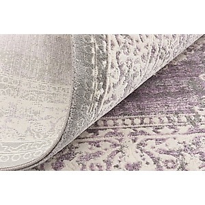 Unique Loom New Classical Collection Area Rug - Olwen (4'Square, Purple/ Gray)