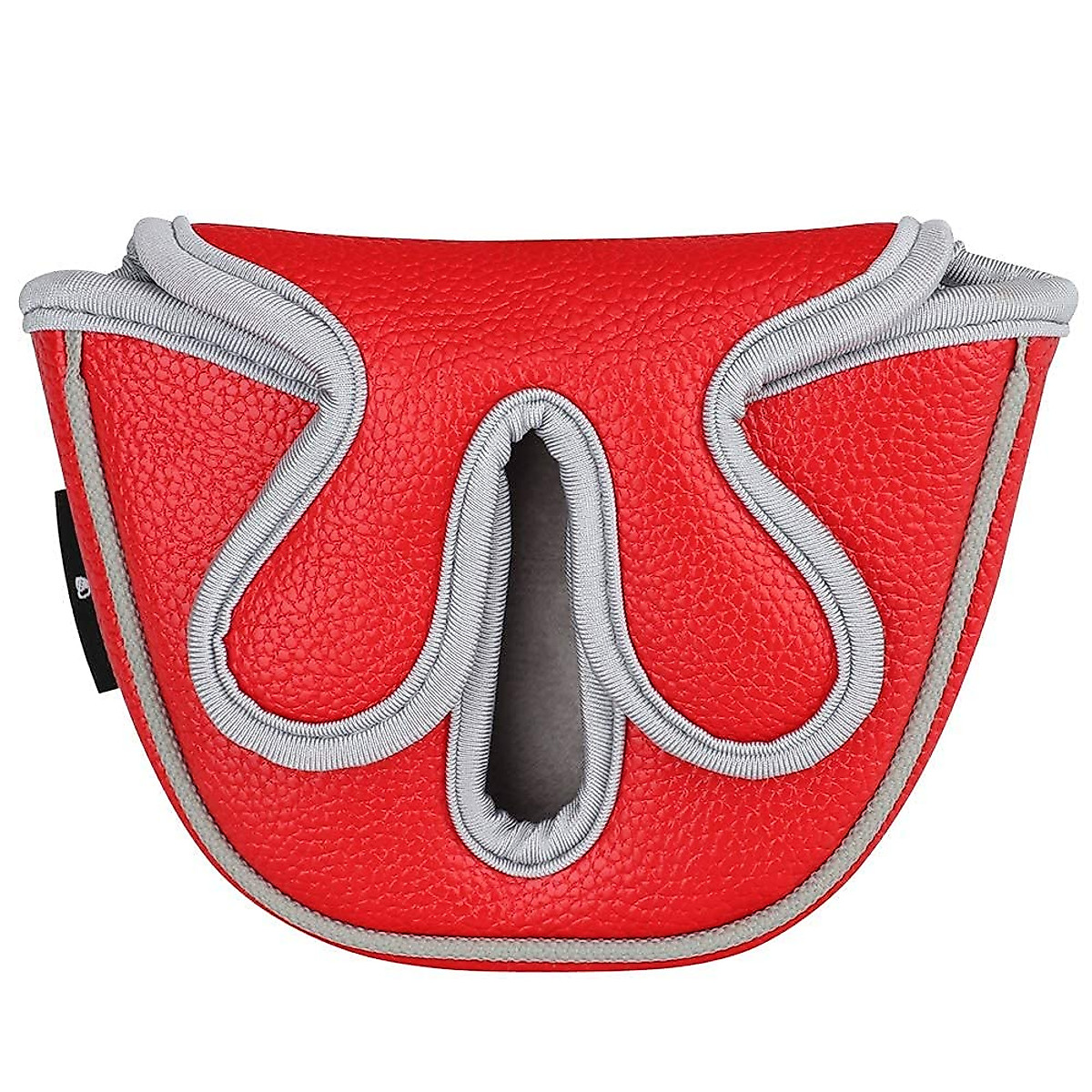 BIG TEETH Golf Head Covers Mallet Putter Cover Fit for Odessey Backstryke Center Shaft Putter (Red)