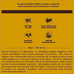 Oowee Products | Compass Leather Wrapped Flask | Box Set | Comes with an 8 Ounce Copper Plated Flask| Genuine Leather | Made in the USA