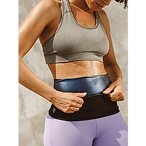 Sweat Shaper Waist Trimmer for Women, Waist Trainer Sauna Belt, Neoprene-Free Waist Cincher, Sauna Slimming Belt (Black, X-Large)