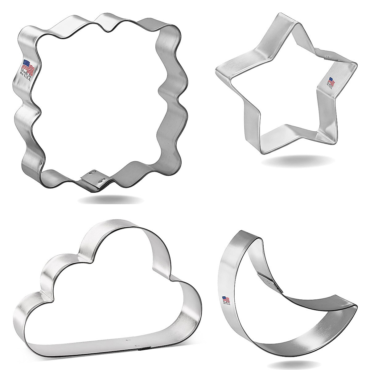 Foose Cookie Cutters Baby 4 Piece Set with Recipe Card, Made in USA
