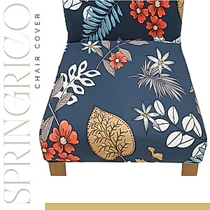 SPRINGRICO Chair Covers for Dining Room Set of 2, Stretch Dining Chair Cover, Washable Spandex Kitchen Parsons Chair Slipcovers, Removable Seat Protector for Home or Party (2 Pack, Garden Wind)