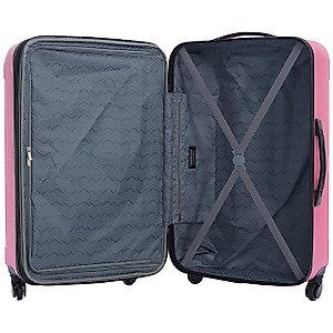Travelers Club Midtown Hardside Luggage Travel, Bubble Gum, 4-Piece Set