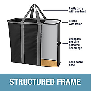 CleverMade Collapsible Laundry Basket, Large Foldable Clothes Hamper Bag, Laundry Tote Carry All Bin XL Pop-Up Caddy with Handles, Dark Teal/Light Teal, 2 Pack