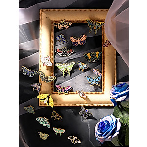 Ferraycle 20 Pieces Butterfly Enamel Pins Bulk for Backpack Cute Enamel Brooch Pins Set Moth Lapel Pins Steampunk Brooches Pins for Women Men Girls DIY Hats Clothes Badges Jacket Bags Gifts
