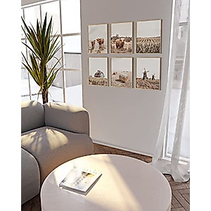 HAUS AND HUES Highland Cow Art and Farmhouse Wall Decor Cow Wall Art and Farmhouse Prints Unframed, Cow Painting, Cow Prints Wall Art, Farm Pictures Wall Decor, Cow Wall Décor