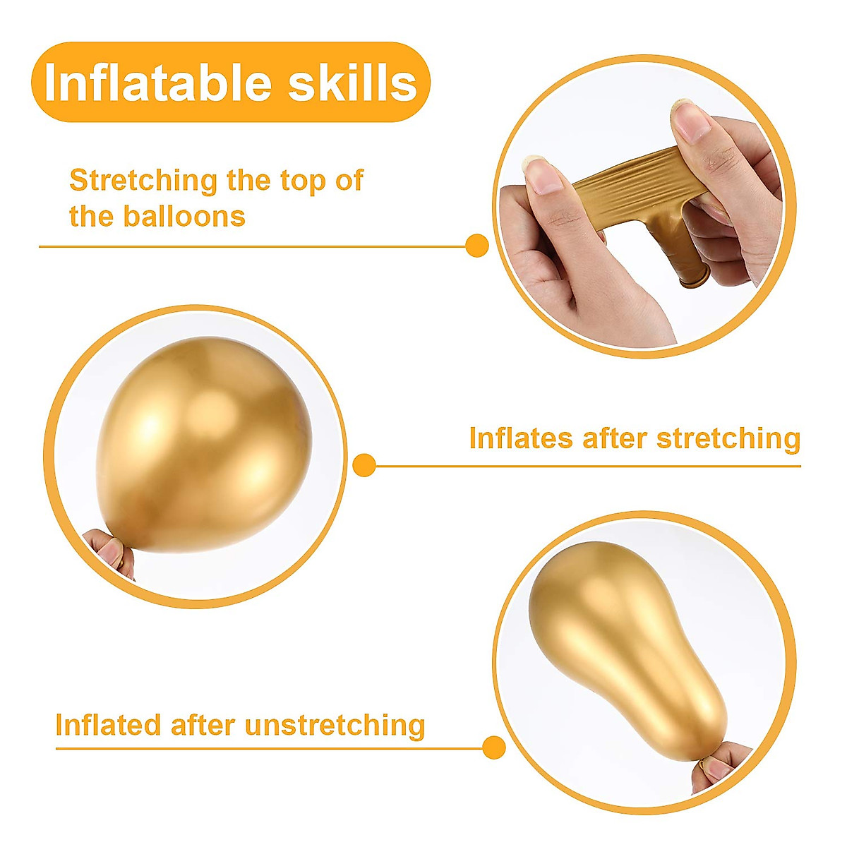 Sumind 100 Pieces 5 Inch Metallic Gold Balloons Decorative Latex Balloons for Birthday Wedding Engagement Festival Graduation Party Decorations