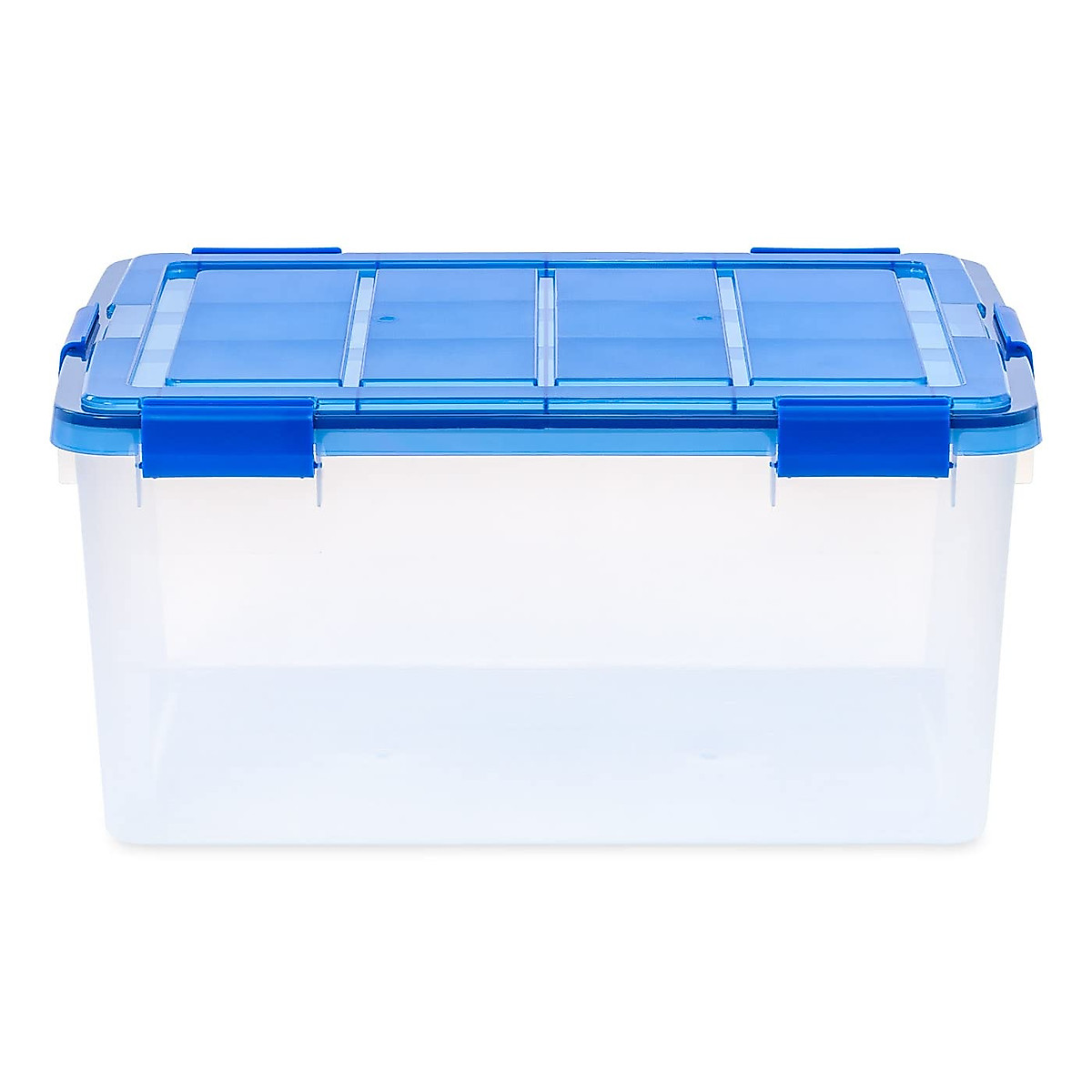 Iris 4Pack 62qt WEATHERPRO Airtight Plastic Storage Bin with Lid and Seal and Secure Latching Buckles