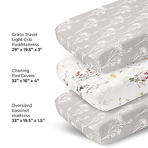 Pobibaby - 2 Pack Premium Changing Pad Cover - Ultra-Soft Jersey Knit, Stylish Floral Pattern, Safe and Snug for Baby (Wildflower)