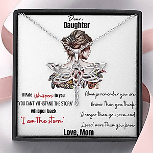 WISHICIOUS - Mother Daughter gift from mom - Gifts for Daughters from Mothers - To My Daughter Necklace - Mom and Daughter necklace Birthday Gift for Daughter (Standard Box, Whisper Dragonfly)
