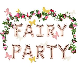 JeVenis 3 PCS Fairy Party Balloon Fairy Party Decoration Fairy Party Favors Fairy Garden Decoration for Fairy Theme Birthday Wedding Decoration