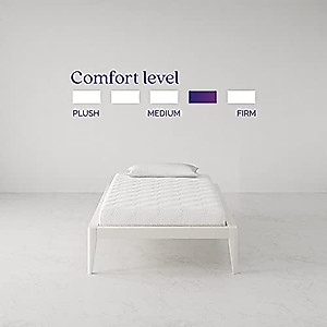 Signature Sleep Italian Made Memoir 6" Charcoal Memory Foam Mattress, Medium-Firm Support, Bed-in-a-Box, Twin