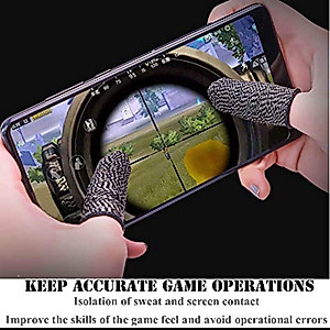 Shlia Mobile Game Finger Sleeve [8 Pack], Touch Screen Finger Sleeve Breathable Anti-Sweat Sensitive Shoot and Aim Keys for Rules of Survival/Knives Out for Android & iOS
