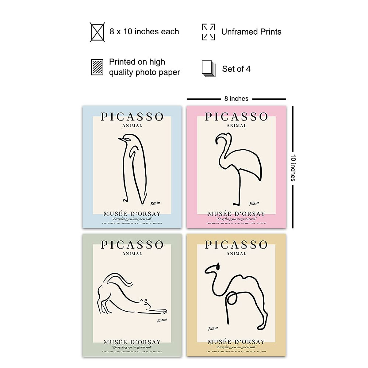 Pablo Picasso Wall Art & Decor - Gallery Wall Art Set - Cat Home Decor - Picasso Poster - Pablo Picasso Poster Prints - Modern Wall Art - Contemporary Wall Art - Housewarming Gifts for Women