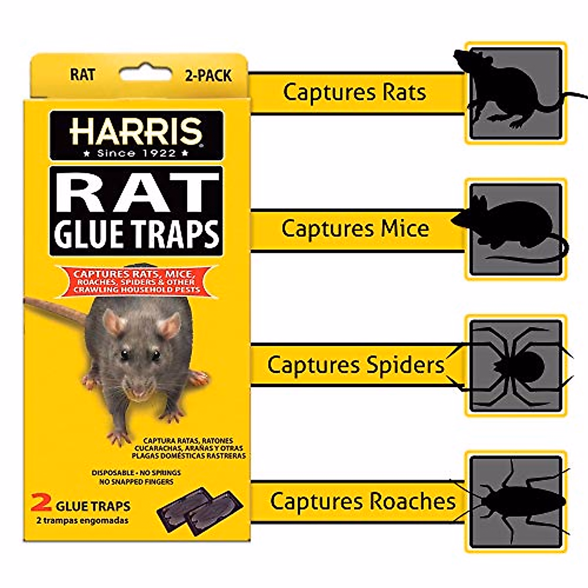 Harris Rat Glue Traps, Fully Disposable (2-Pack)