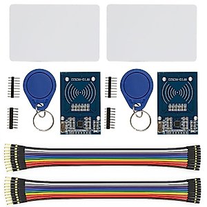 WWZMDiB 2 Pcs MFRC522 RFID Kit for Arduino Raspberry Pi（RC522 IC Card Sensor Module + S50 Blank Card + Key Ring + Jumper Wires）