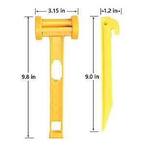 Tent Stakes for Sand ，Plastic Tent Stakes Heavy Duty, Lighter and Safer Than Tent Stake Metal,9 Inch Yellow Tent Stakes for Sand/Sand Stakes for Beach (24 Pack)