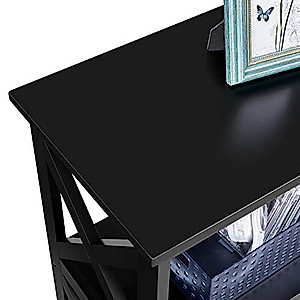 Yaheetech Television Stands & Entertainment Centers with 3 Tier Storage Shelf TV Stand for Living Room, Black