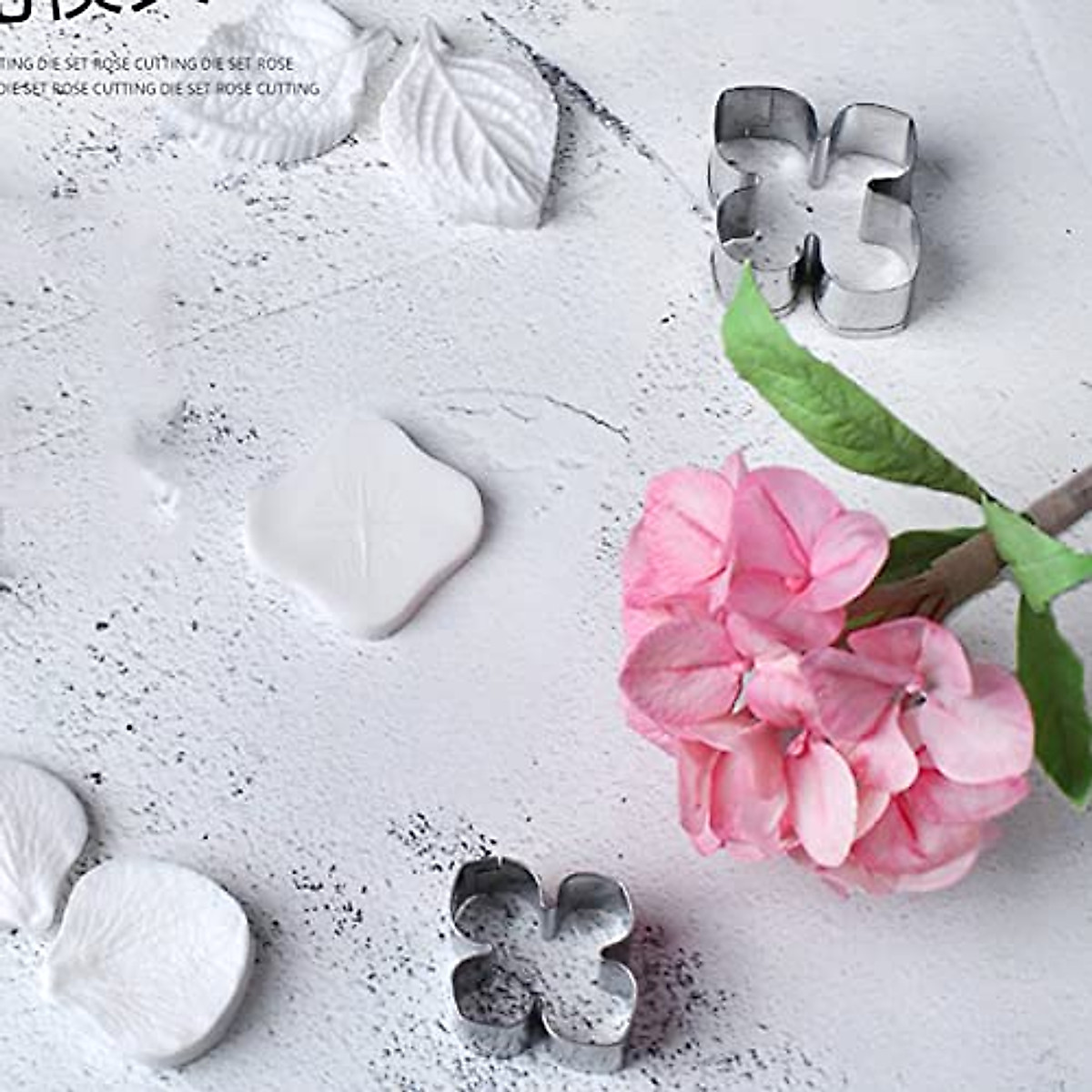 KALAIEN Sugarpaste Flower Veiner Fondant Cutters Set Hydrangea Cake Decorations Bakery Tool