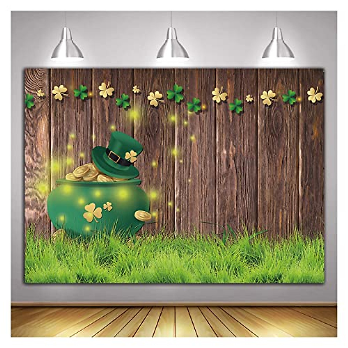 Happy St Patrick's Day Photography Backdrops 5x3ft Vinyl Lucky Irish Shamrock Board Baby Shower Birthday Party Photo Background