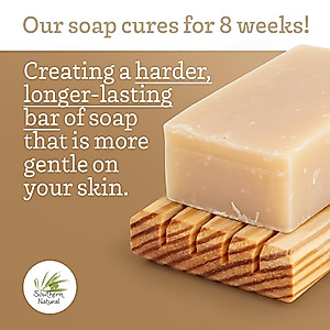 Southern Natural Oatmeal Soap Bar (3 Pack) Unscented Goat Milk Soap Bars With Colloidal Oatmeal & Honey. For Dry, Sensitive Skin. Fragrance Free Cleanser