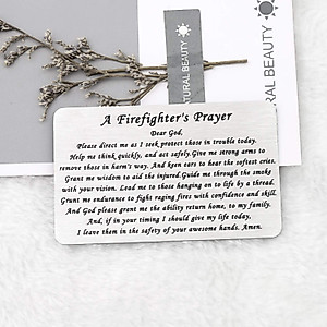 WSNANG Firefighter's Prayer Metal Wallet Insert Card Military Jewelry Gifts for Firefighter Hero Fireman Graduation Gift (Firefighter's Prayer WC)