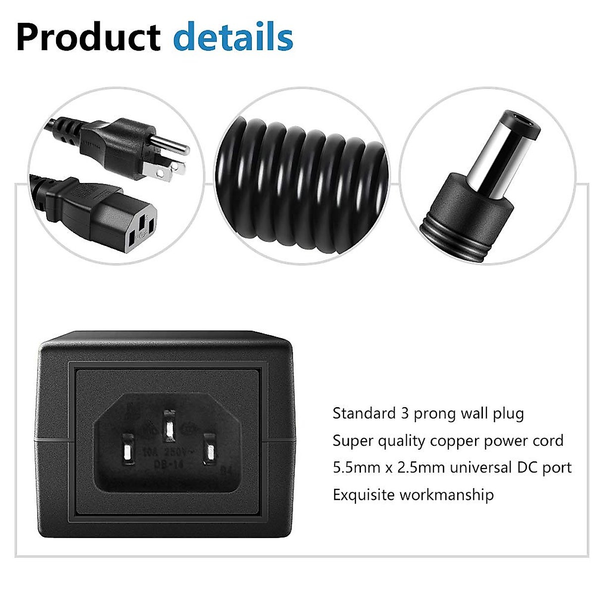SHNITPWR 5V 5A DC Power Supply Adapter 5 Volt 5 Amp 25W AC 100V~240V to DC Converter Transformer LED Driver with 5.5x2.5mm DC Tip for WS2812B WS2813 LED Pixel Strip TV Box USB HUB Raspberry Pi