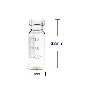 ALWSCI Clear Glass Flat Base Vial, 11 mm Wide Opening Crimp Top Vial, 2 mL Capacity, Pack of 100