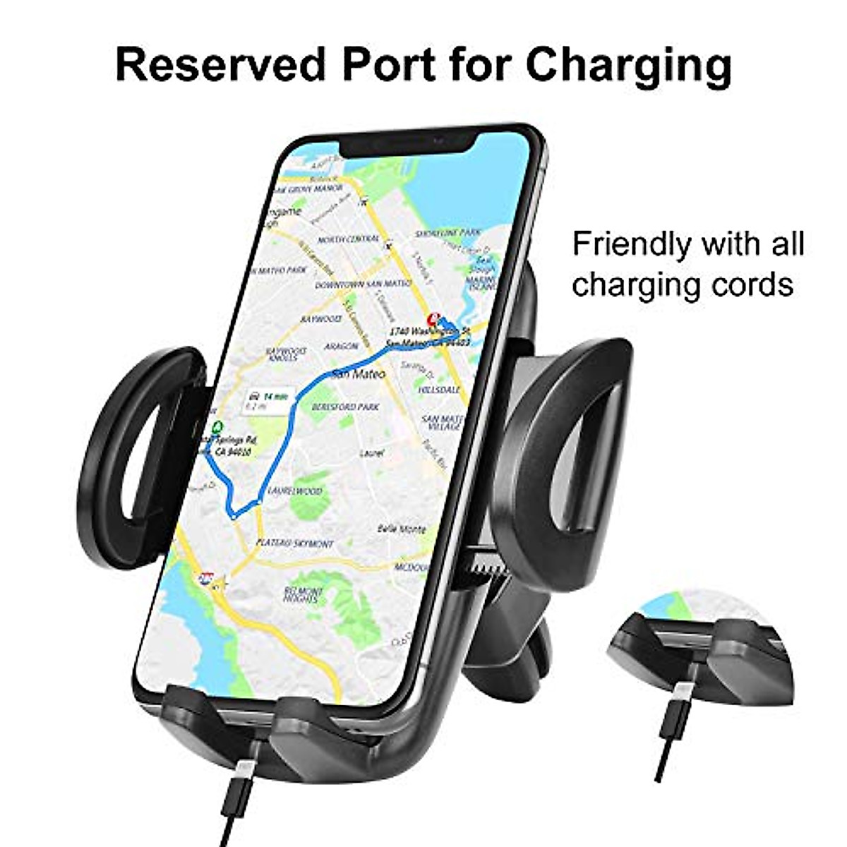 Takfox Car Phone Mount Holder for Samsung Galaxy S22 Ultra S21 FE Plus S20+ S10 S9 Note 20 Ultra 10 A13 A03s A02S A12 A32 A42 A52 A01 A11 A12 A21 A51 A71 5G Cell Phone Air Vent Car Mount Cradle-Black