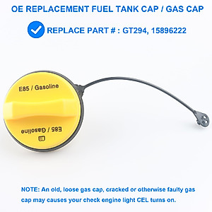 E85 Gas Cap, Flex Fuel Cap Replace GT294, 15896222 Compatible with Chevy - 2013-2015 Captiva Sport, 2009-2011 HHR, 2007-2013 Impala, 2014-2016 Impala Limited, 2009-2012 Malibu, 2009-2010 Pontiac G6